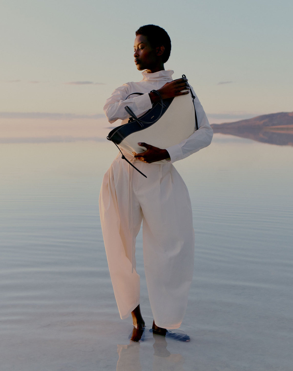 Polène | Bag - Cyme Mini - Black Canvas – Polène EU