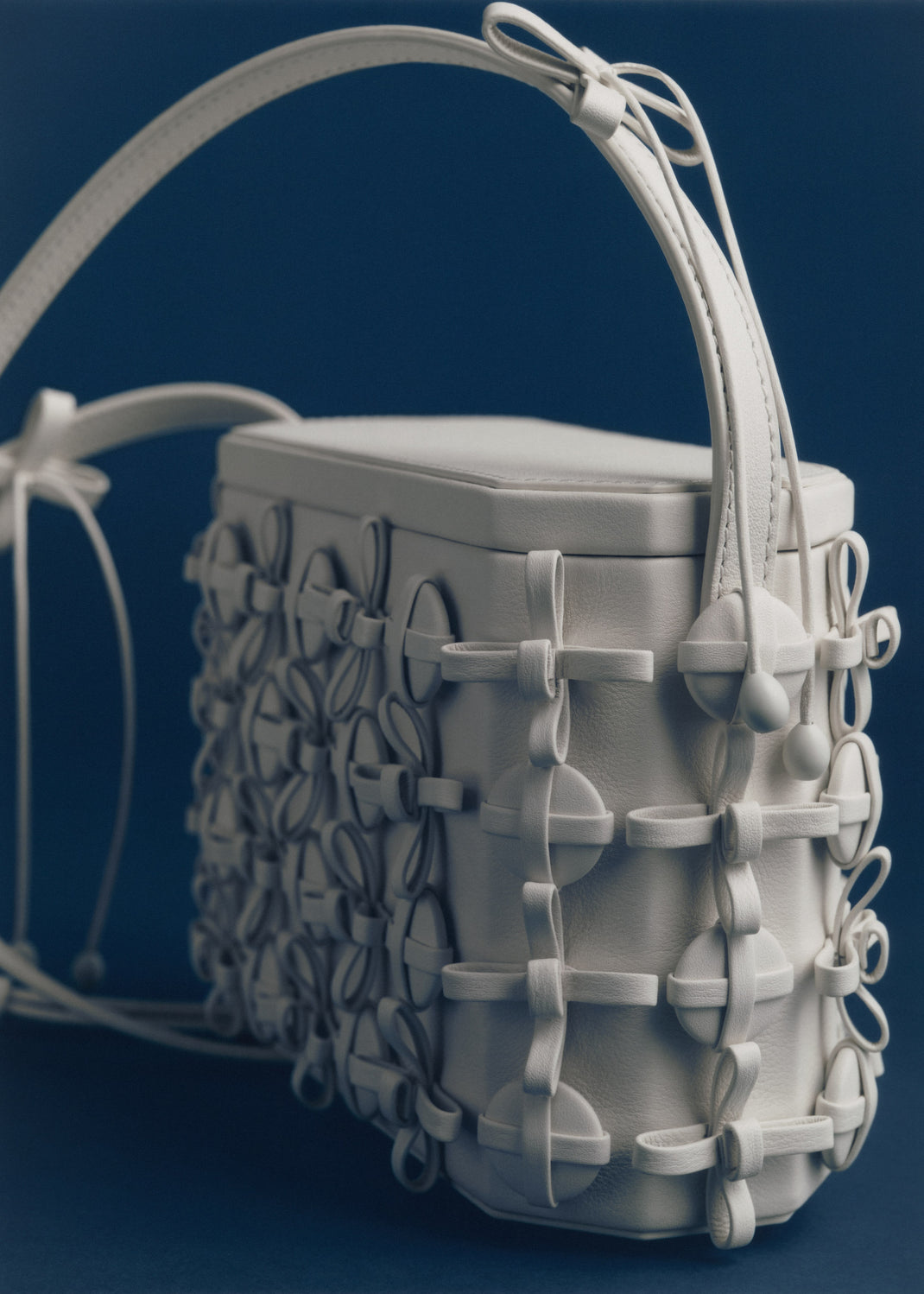 Polène + Róisín Pierce | Bag - Button Bow Box - Porcelain – Polène EU